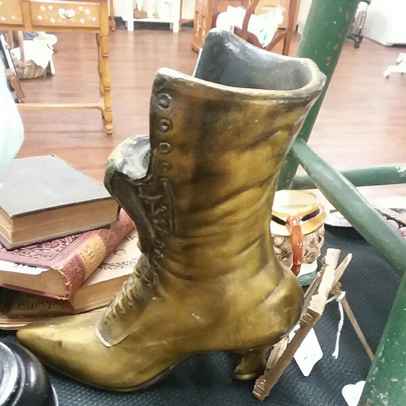 Antique | Accents | Antique Victorian Spelter Boot Statue | Poshmark